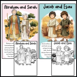 10 Old Testament Bible Character Cards - Printable Cards With Coloring ...