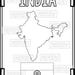 India Coloring Page and Graphic Organizer Country Study Printable Fact ...