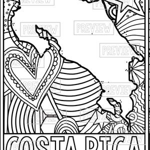 Costa Rica Coloring Page and Graphic Organizer Country Study Printable ...