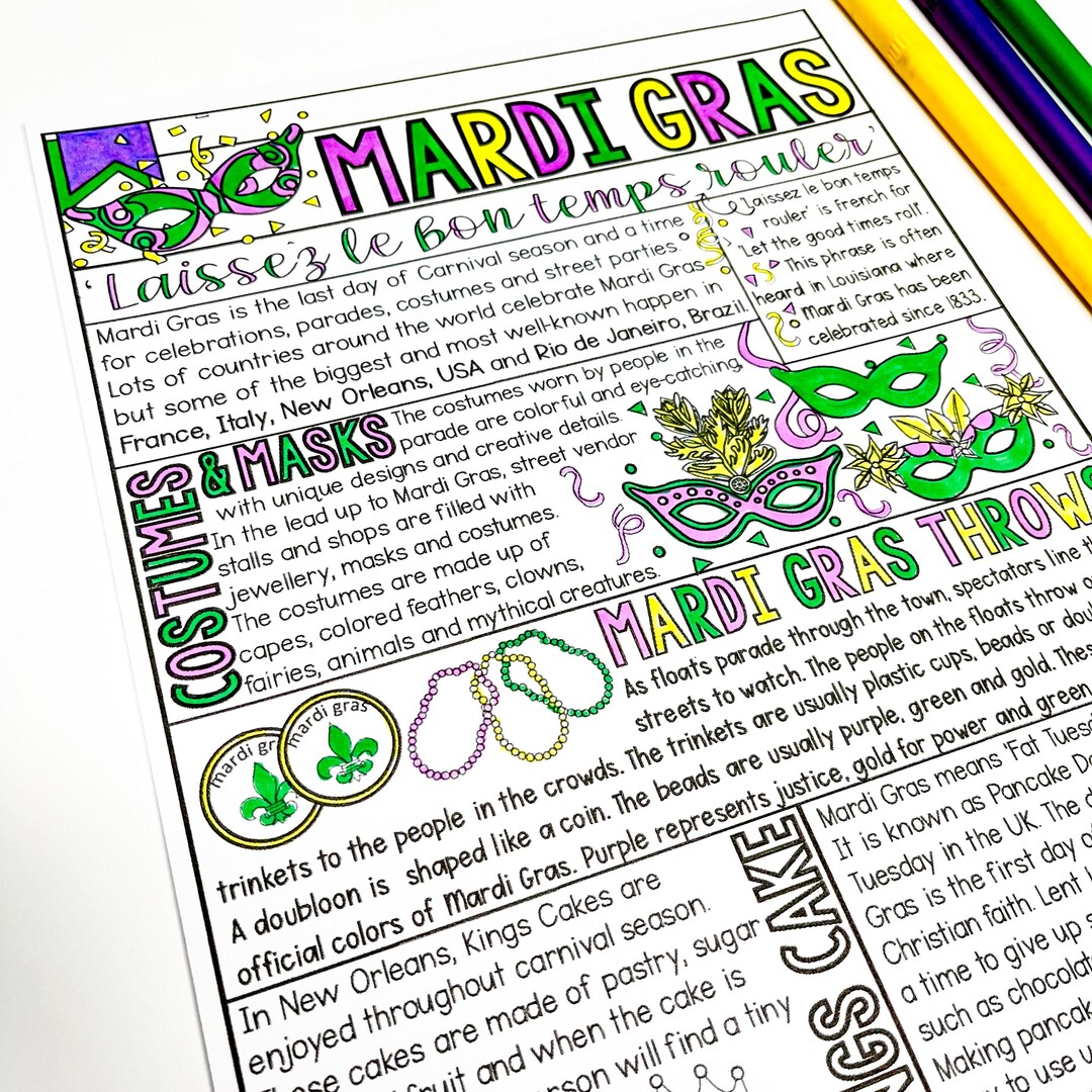 Mardi Gras Activities- Coloring Page, Mardi Gras Masks Craft, Activity ...