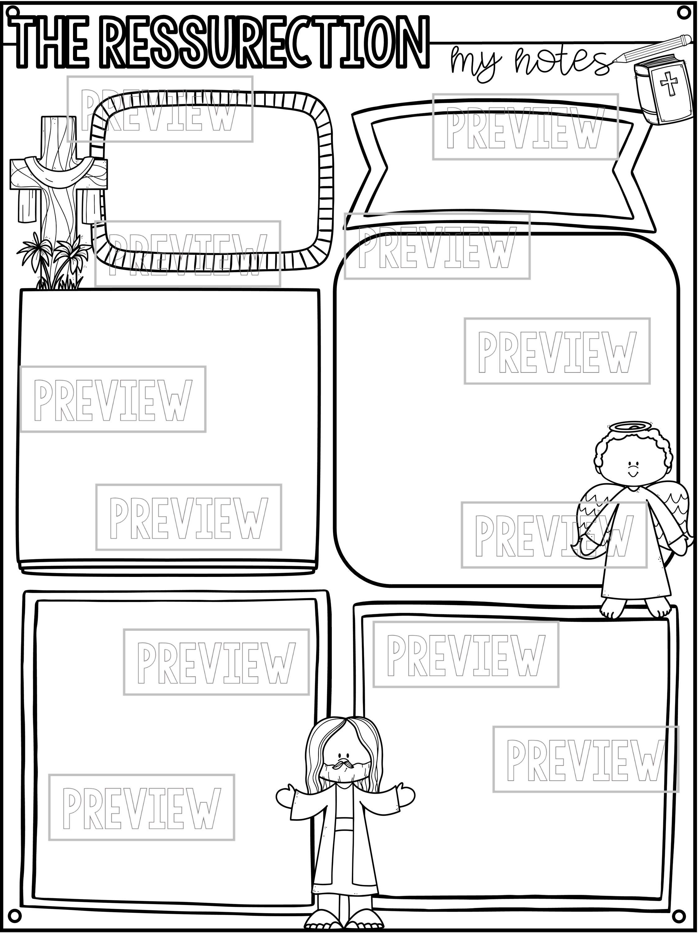 The Resurrection Bible Lesson Coloring Page and Comprehension ...