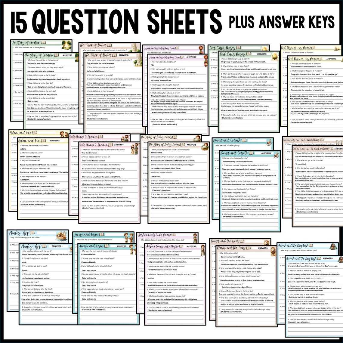 15 Old Testament Bible Stories Made Simple for Kids - Printable Lessons ...