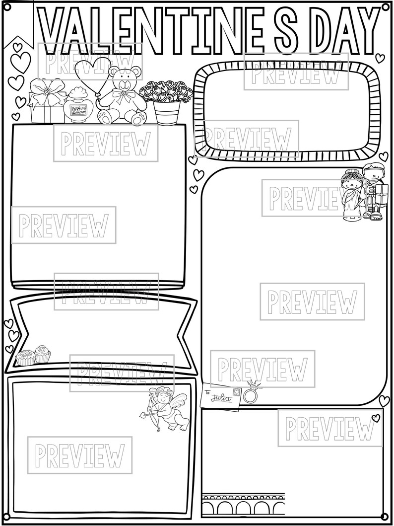 Valentines Day Coloring Pages and Activity Placemat - Valentine's Day ...