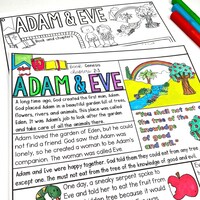 Adam and Eve Activity Sheet Printable | Garden of Eden Placemat ...
