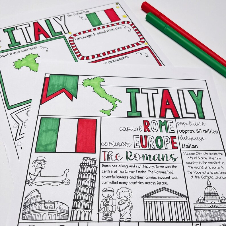 Italy Country Study for Countries Around the World Unit - Bundle of ...