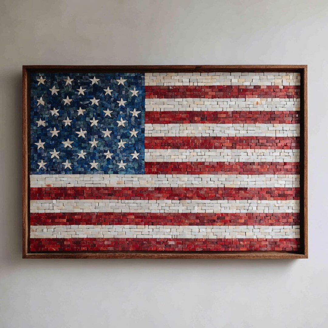 Country Flag Marble Mosaic Wall Art – Custom National Flag Design ...