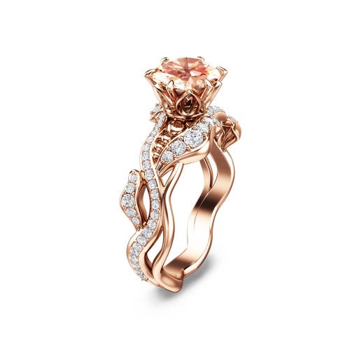 Unique Engagement Ring Morganite Engagement Ring Rose Gold - Etsy