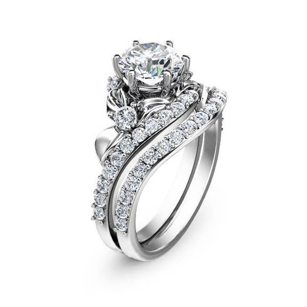 Flower Engagement Ring - Etsy