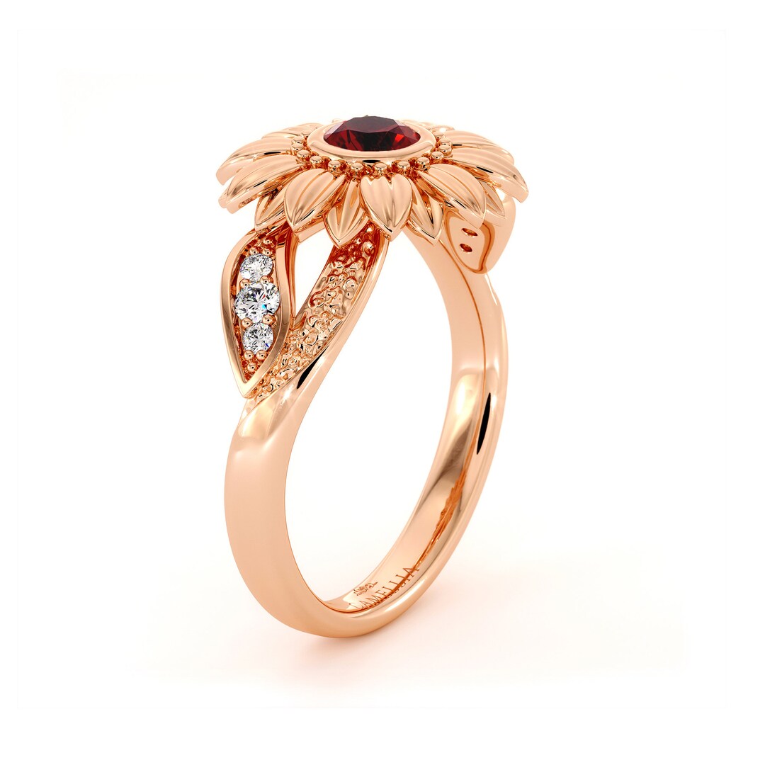 Unique Ruby Engagement Ring Natural Ruby Ring Unique Engagement Ring ...