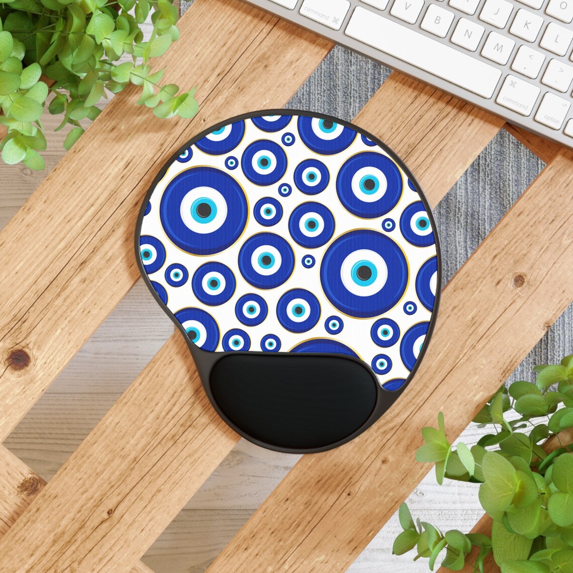 Evil Eye Mouse Pad With Wrist Rest Carpel Tunnel Pad Evil Eye Desk Pad ...