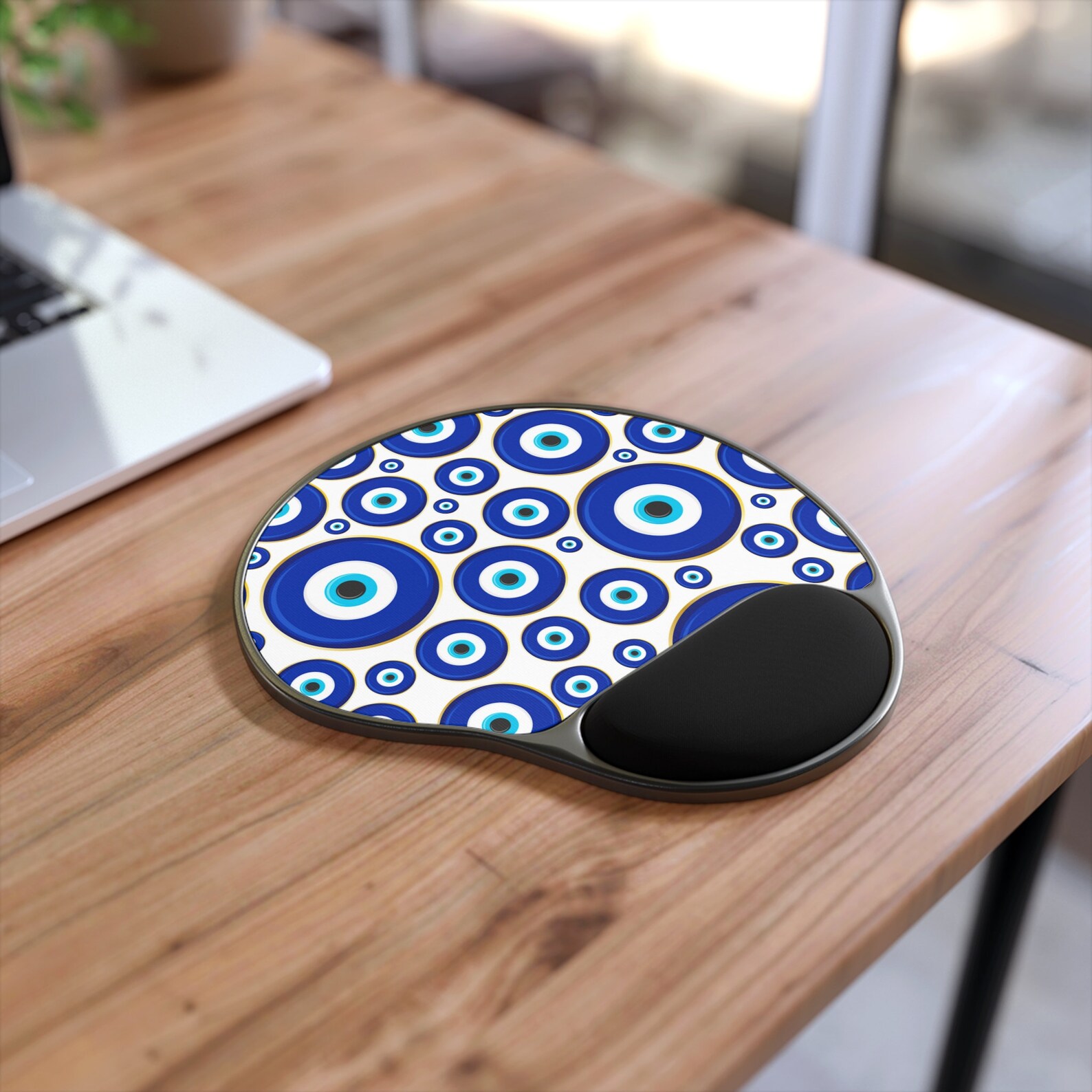 Evil Eye Mouse Pad With Wrist Rest Carpel Tunnel Pad Evil Eye Desk Pad ...