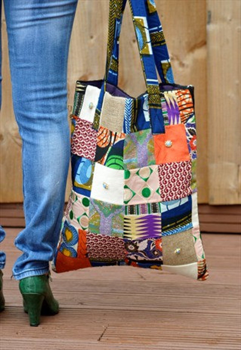 African Patchwork Tote Bag, African Bag, Ladies Tote Bag, Shopper Bag ...