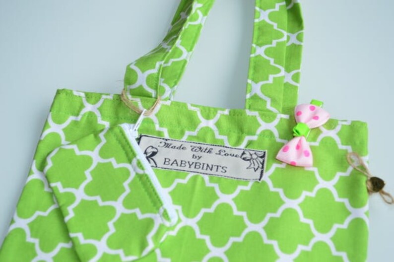 Retro Geometric Mini Tote Bag, Mini Tote Bag, Children's Book Bag ...