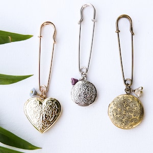 Locket Pin Bouquet Locket Boutonniere Pin Memorial Locket Wedding Photo ...