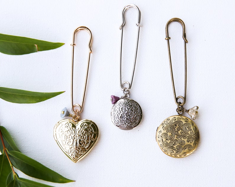Pin Locket Locket Brooch Bouquet Locket Mother in Law Gift - Etsy