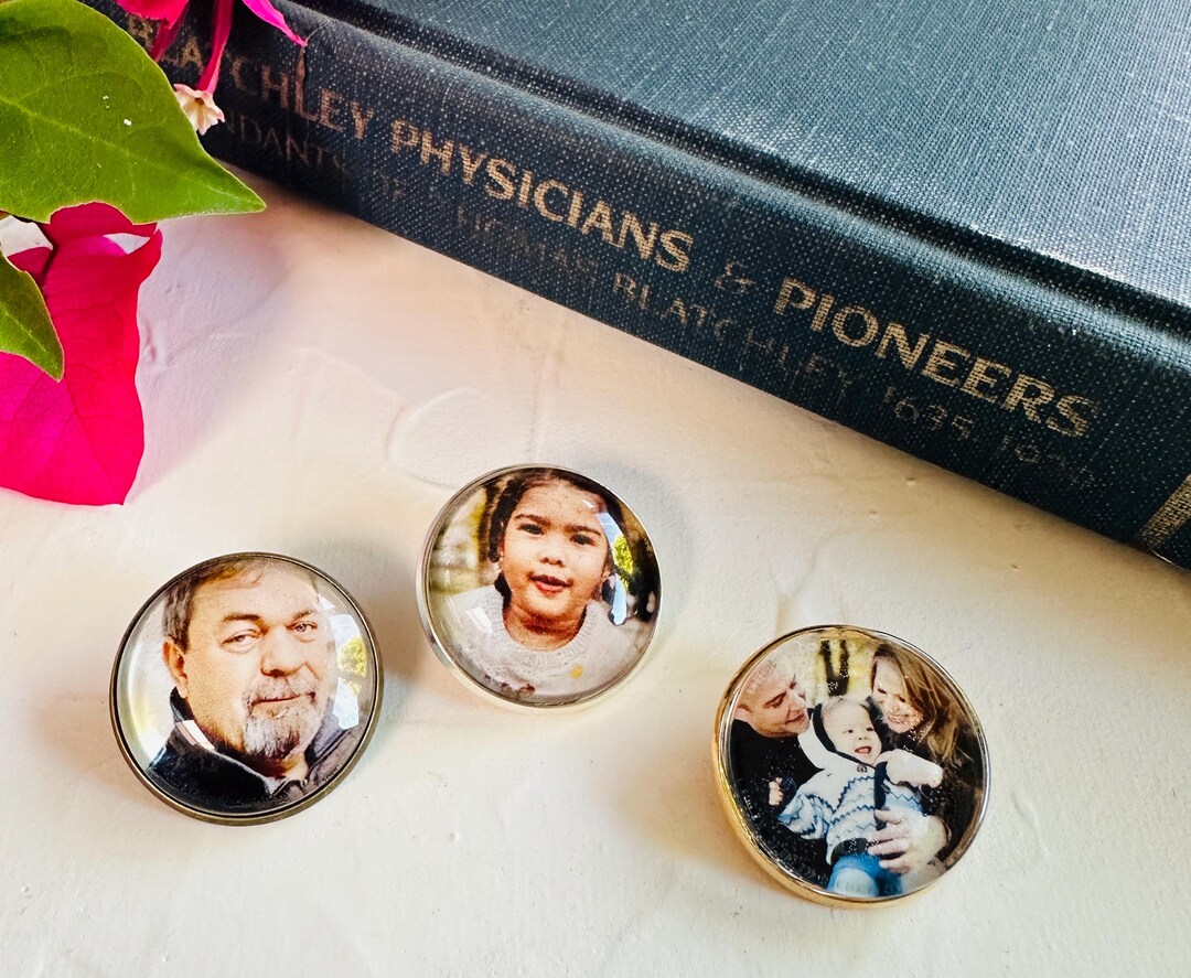 Personalized Boutonniere Charm Lapel Pin Memorial Charm Photo Keepsake ...