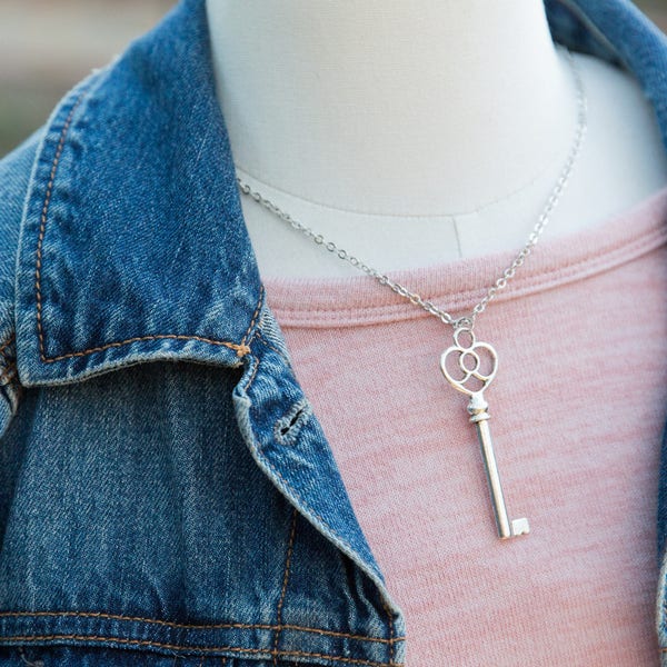 Long Key Necklace - Etsy