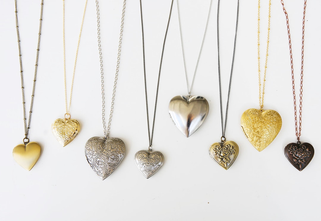 Heart Locket, Daughter Necklace, Silver Gold Antique Brass Locket ...
