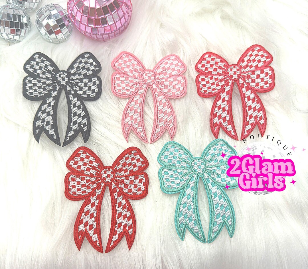 Trucker Patch Hat Small Checkered Bows Iron on Bows Ready to Press - Etsy