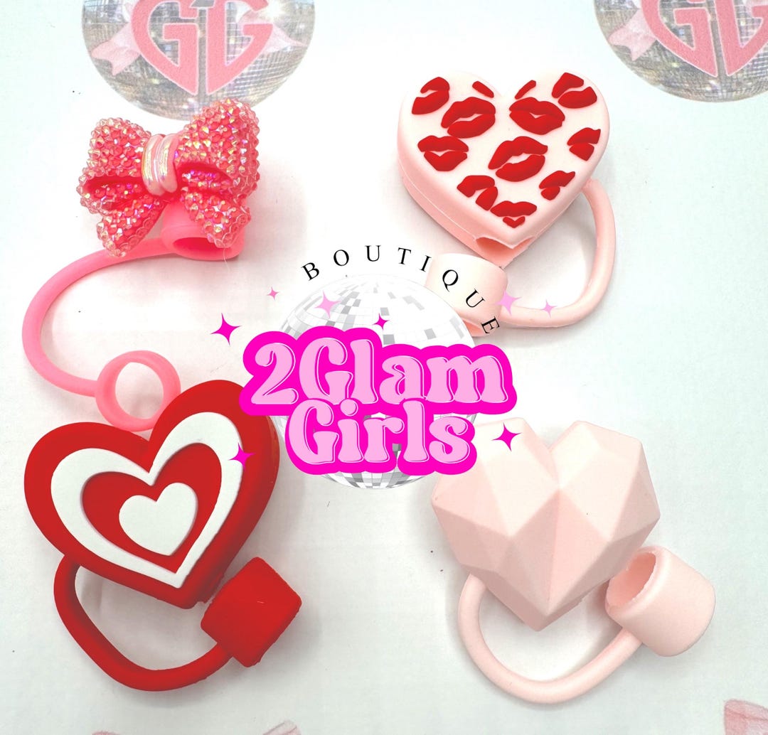 Straw Toppers , 3D Straw Topper ~ Valentines Toppers - Etsy