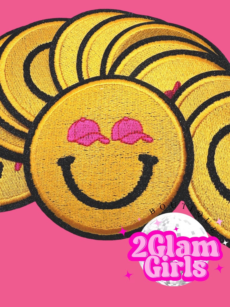 Trucker Hat Patch Mrs Smiley Face Iron on Patch - Etsy