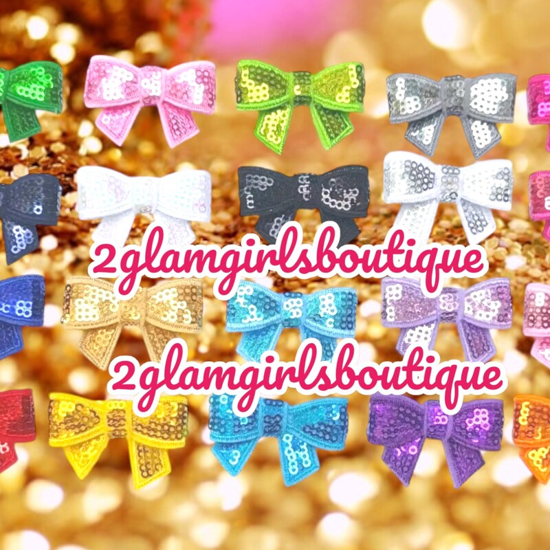 Mini Sequin Bow - Etsy