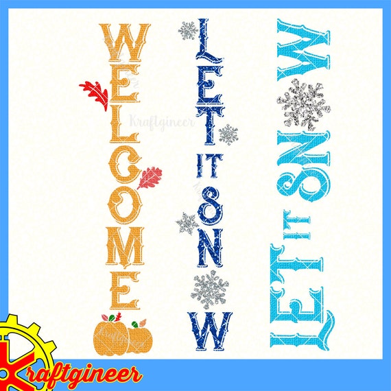 Welcome Fall and Winter Let it Snow Pumpkin Snowflake SVG cut | Etsy
