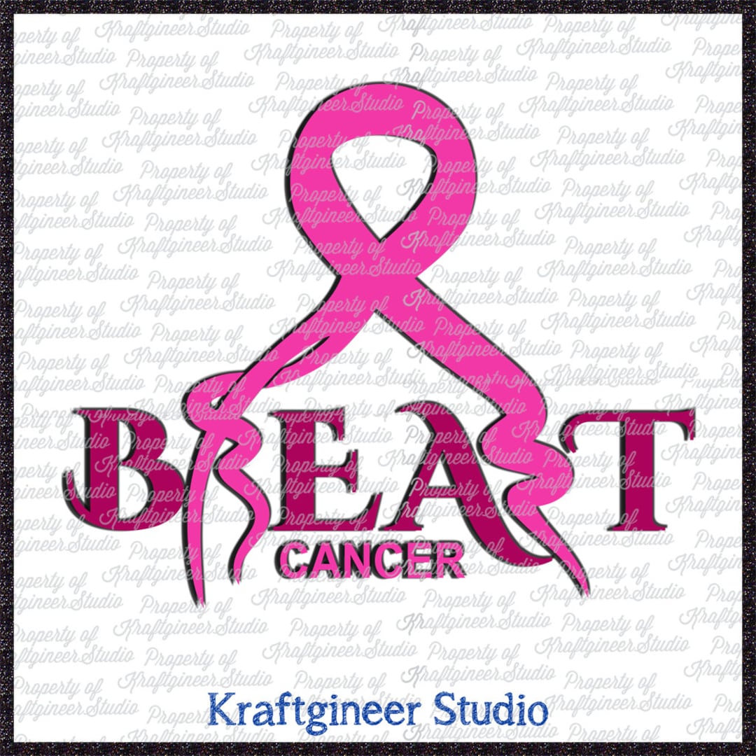 Beat Breast Cancer for a Cause Ribbon SVG DXF Cut File for - Etsy