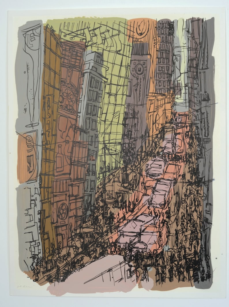 Screen Print "city Scape" by Dan Lish - Etsy