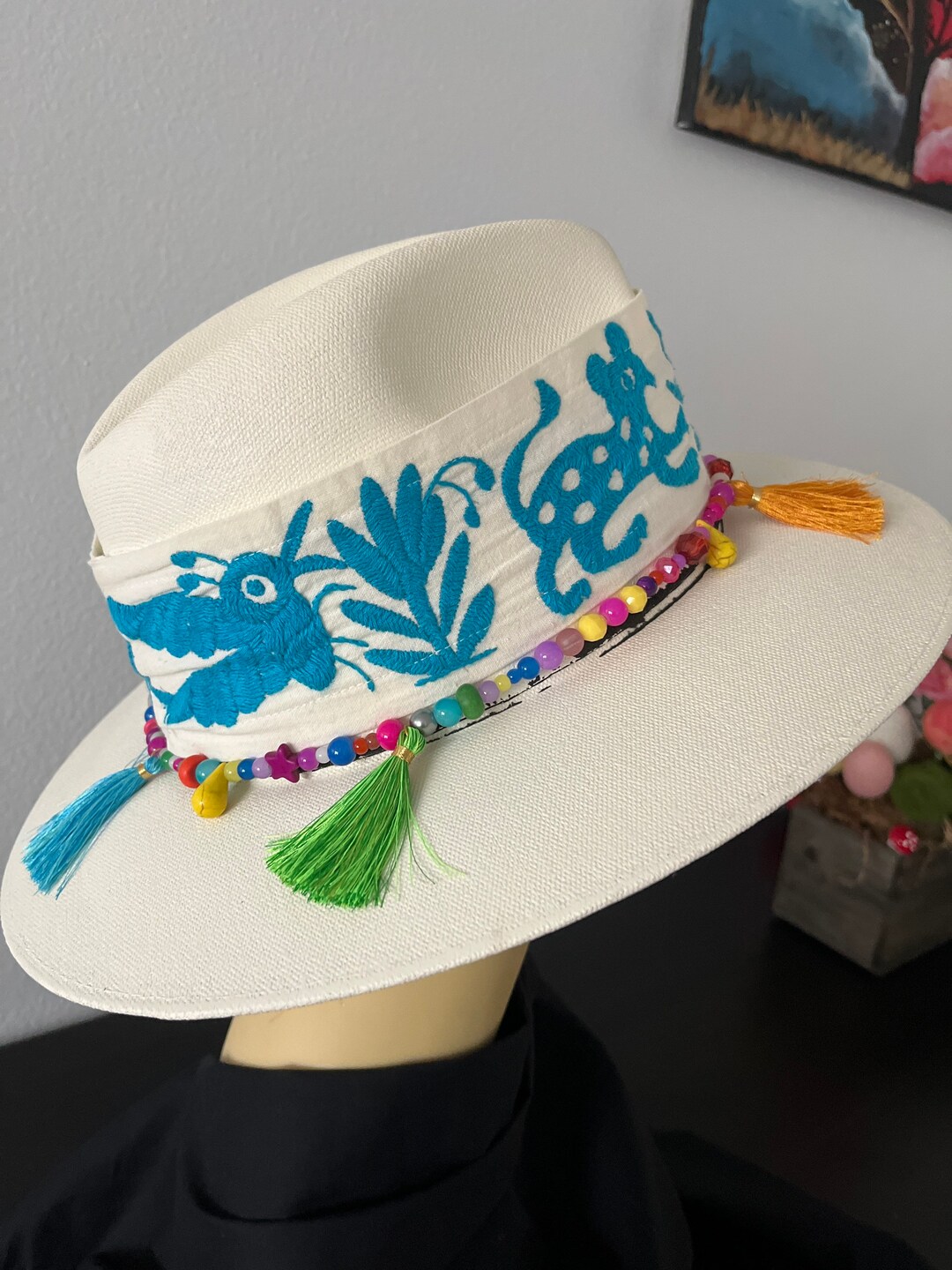 Mexican Artisan Womens Hat Embroidered. Mexican Colorful Hat With ...
