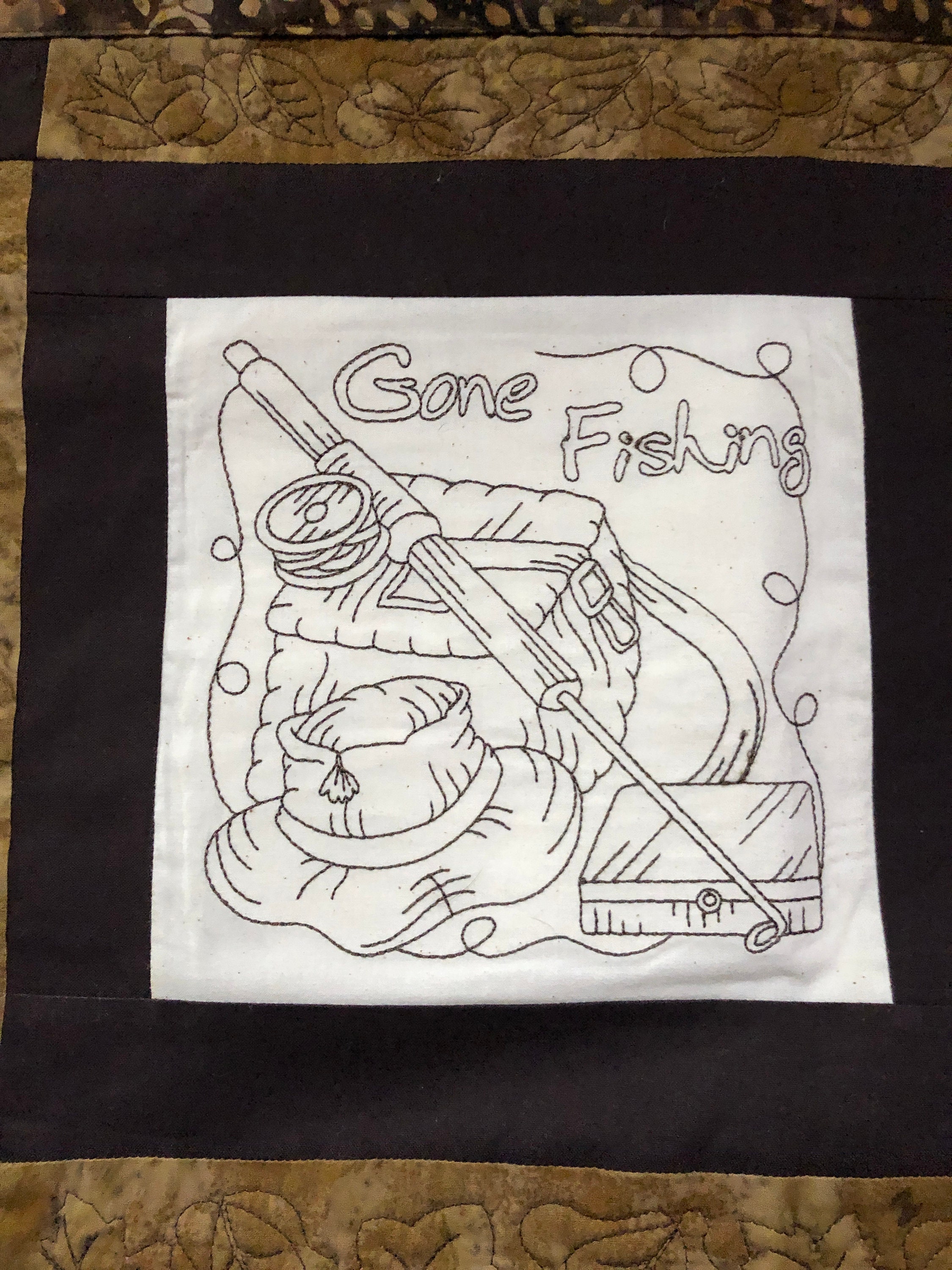 Machine Embroidered Hunting and Fishing Nature Quilt - Etsy