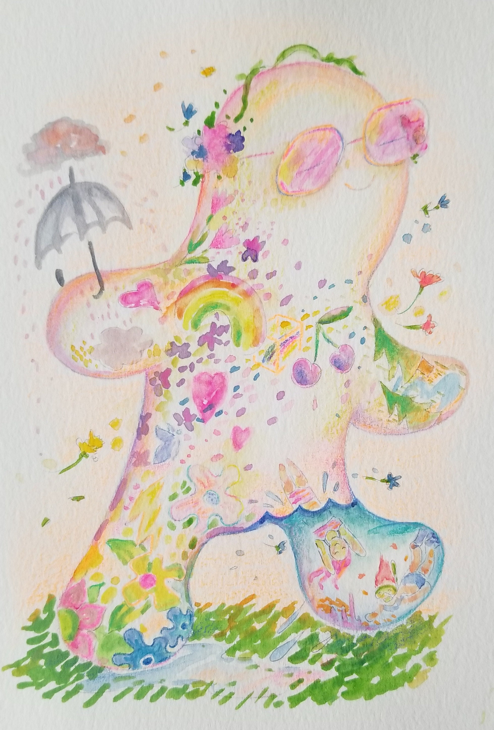 Squishy-happy Kid at Heart Wall Art, Cute Watercolor, Joyful Art ...