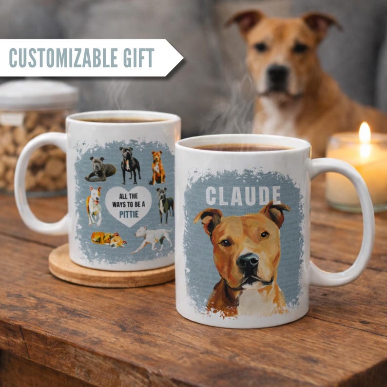 Personalized Pitbull Mug | Custom Dog Name Coffee Cup | Pit Bull Lover ...
