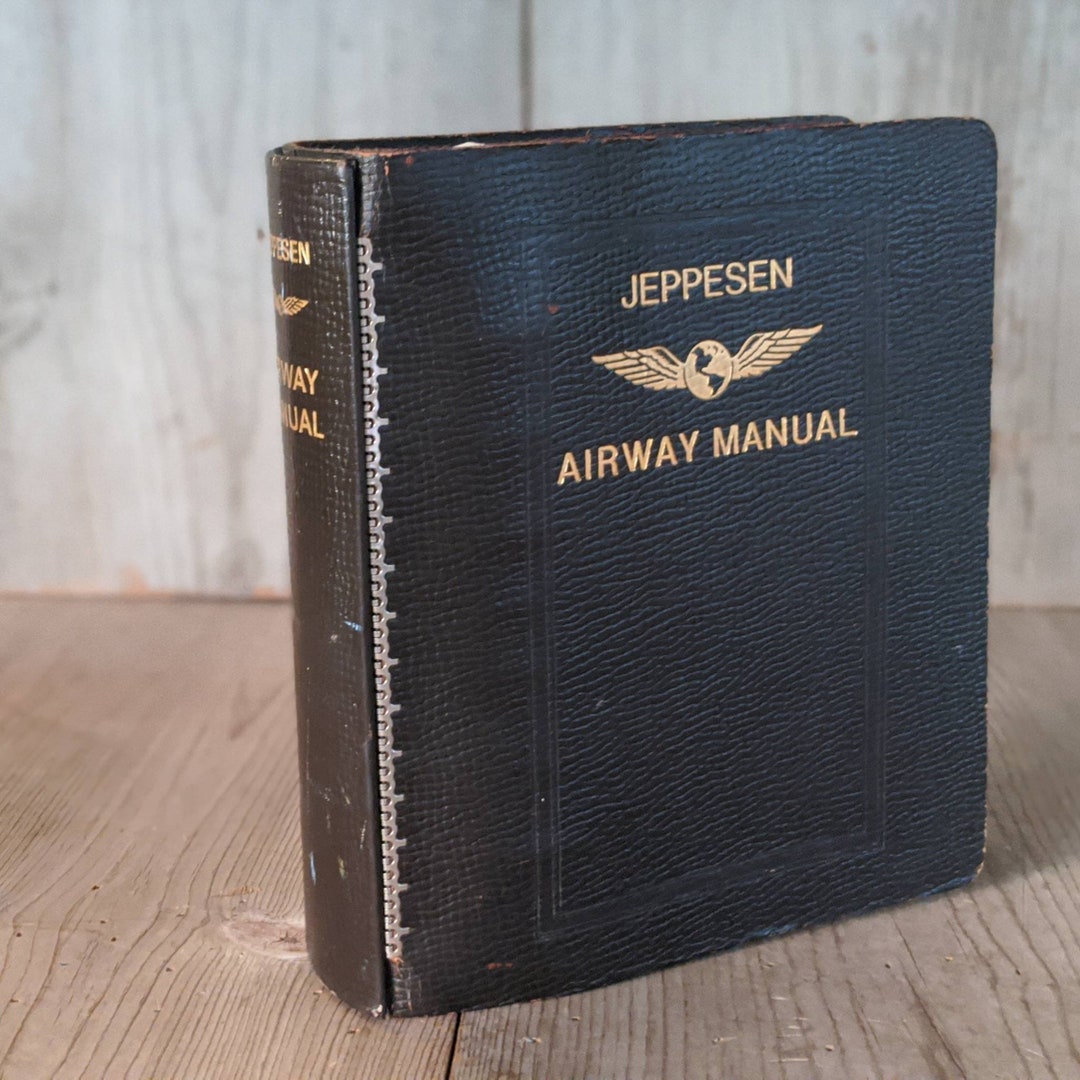 Leather Binder Vintage Office Supplies Jeppesen Airway Manual - Etsy