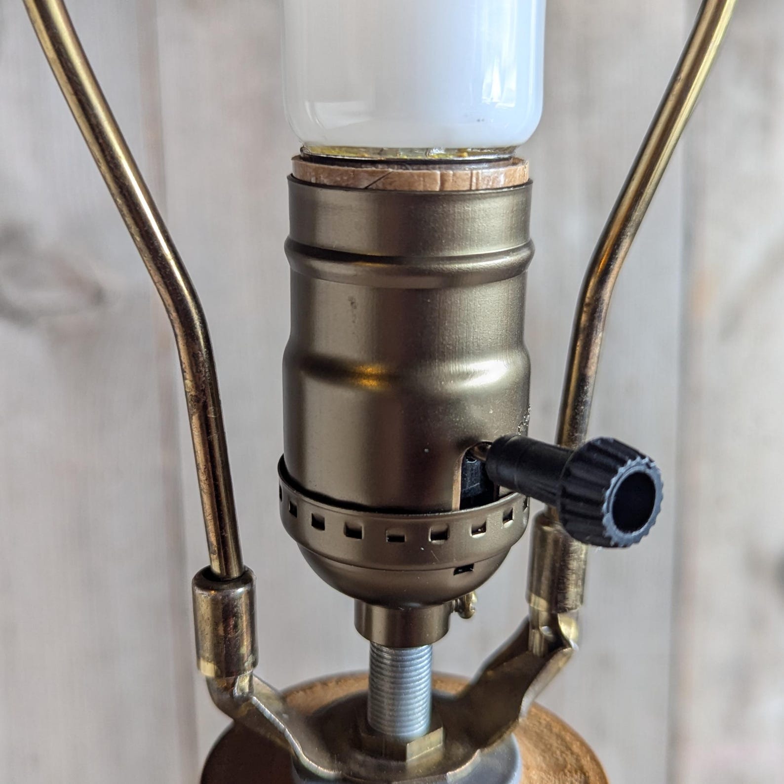 Vintage Wooden Table Lamp Wood Inlay Turned Wood Statement Lighting ...