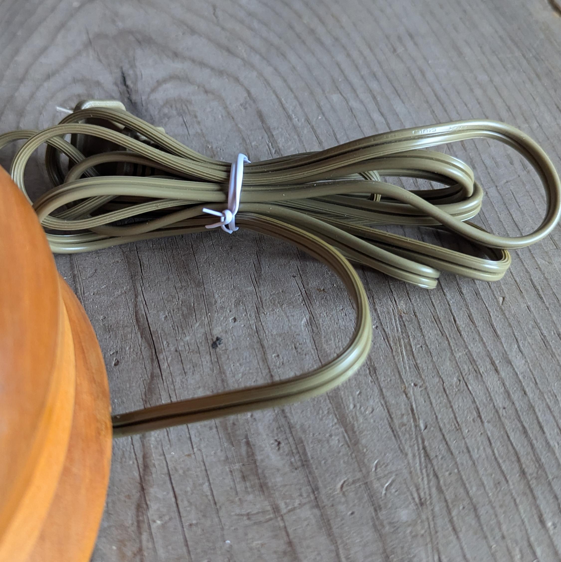 Vintage Wooden Table Lamp Wood Inlay Turned Wood Statement Lighting ...