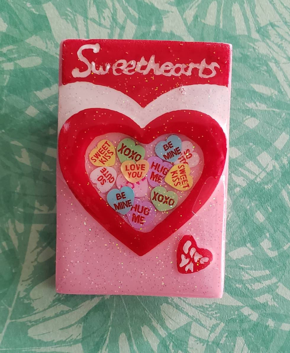 Valentine Conversation Hearts Candy Box Brooch | Etsy