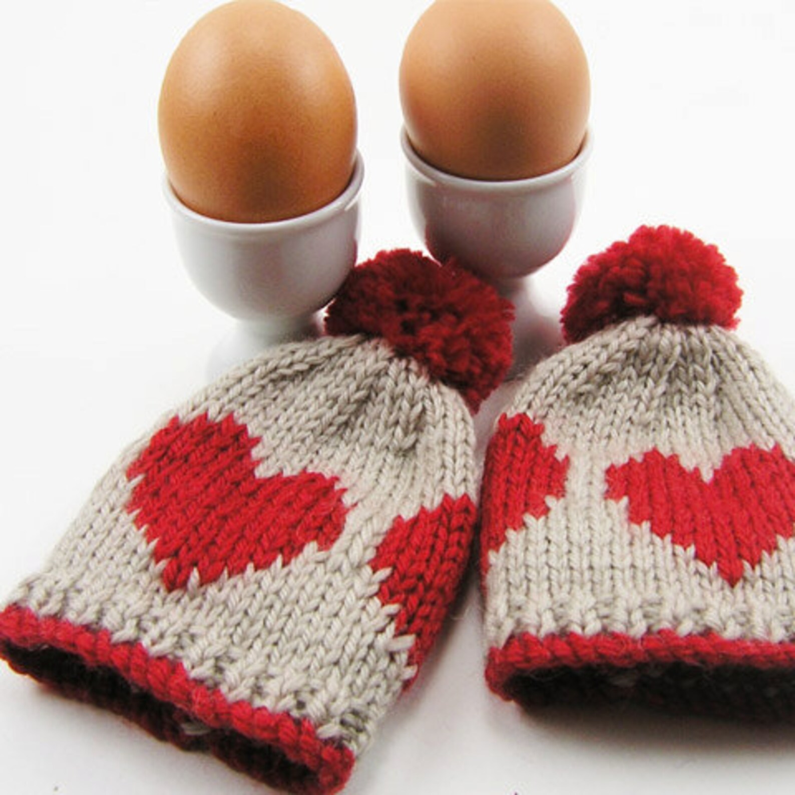 4 Intarsia Knit Heart Egg Cosies Downloadable Knitting Pattern - Etsy