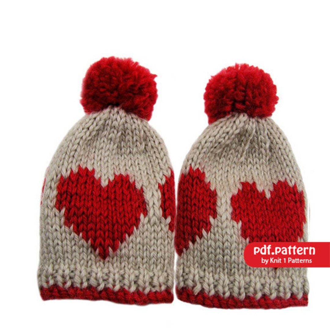 4 Intarsia Knit Heart Egg Cosies Downloadable Knitting Pattern - Etsy