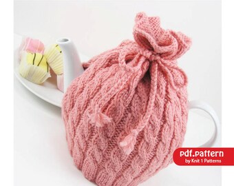 Stripe Rib Knit Tea Cosy Downloadable Knitting Pattern | Etsy