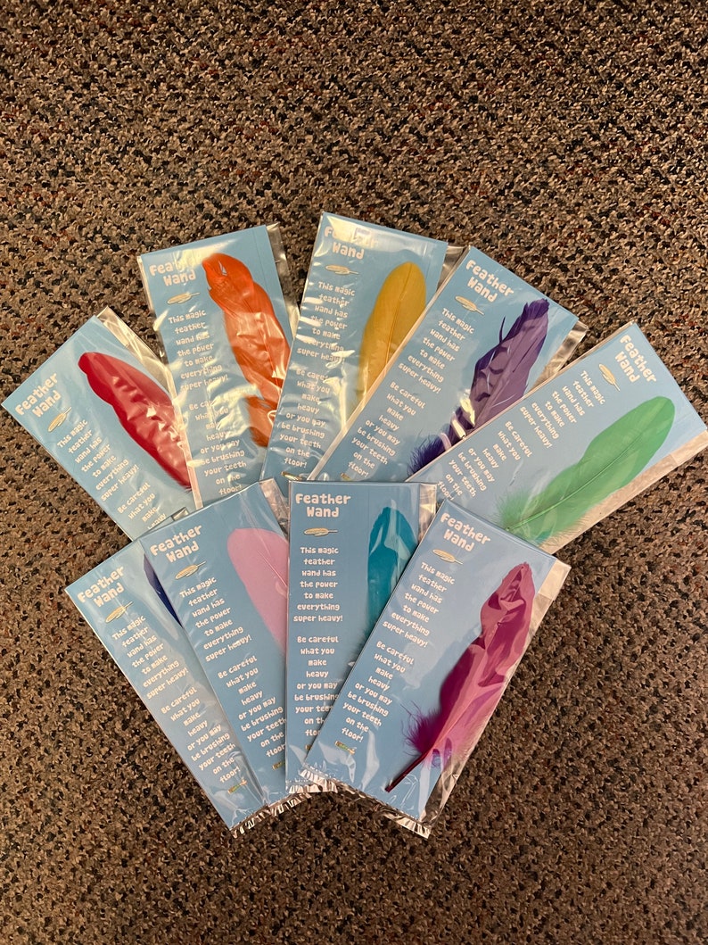 Feather Wand Blue Dog Bluey Pre-made Birthday Favors - Etsy