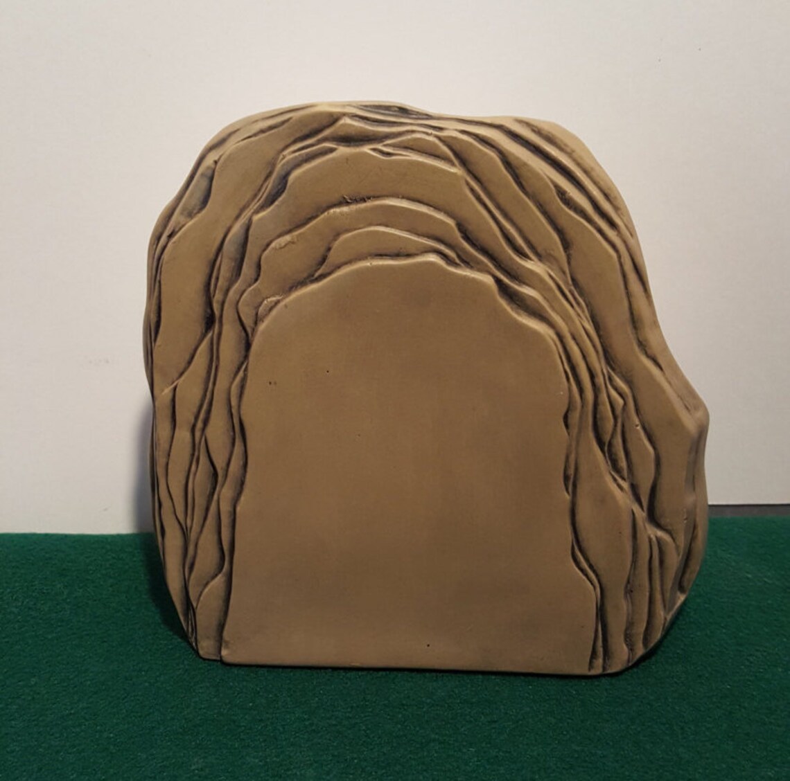 Ceramic Rock Christmas Winter Scene With Decal of Rabbit Birds Trees ...