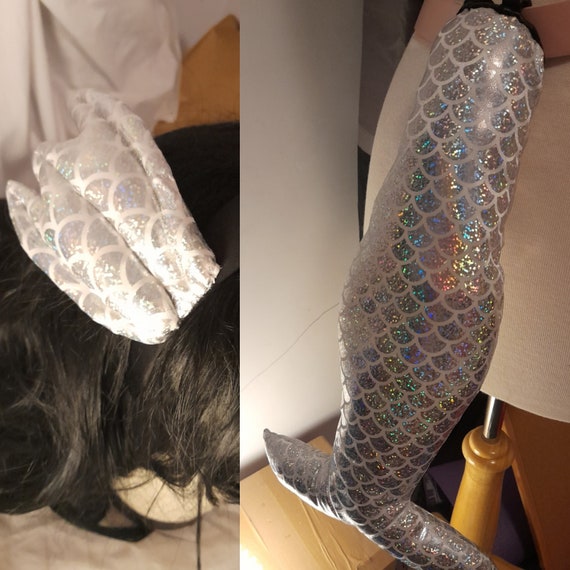 Silver Ear Fins and Mermaid Tail Set - Etsy