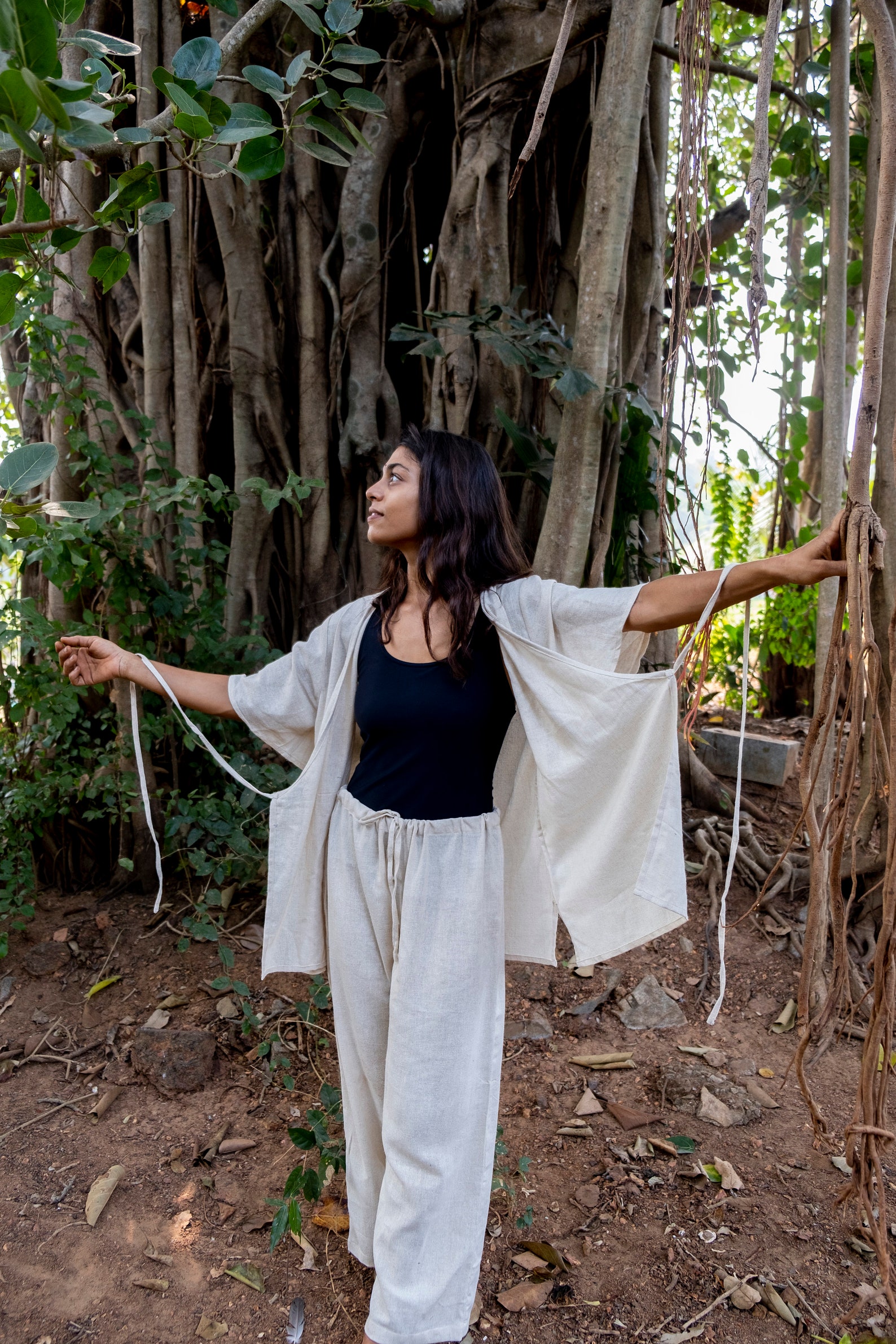 Raw Silk Pajama Set: Bohemian Sleepwear, Natural Soft Lounge Wear - Etsy