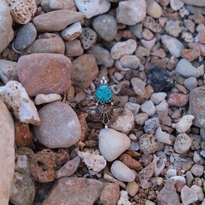 Sterling Silver Turquoise Ring: Brass Fossil Amulet, US Size 8 - Etsy