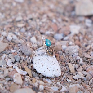 Sterling Silver Turquoise Ring: Brass Fossil Amulet, US Size 8 - Etsy