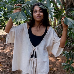 Raw Silk Pajama Set: Bohemian Sleepwear, Natural Soft Lounge Wear - Etsy