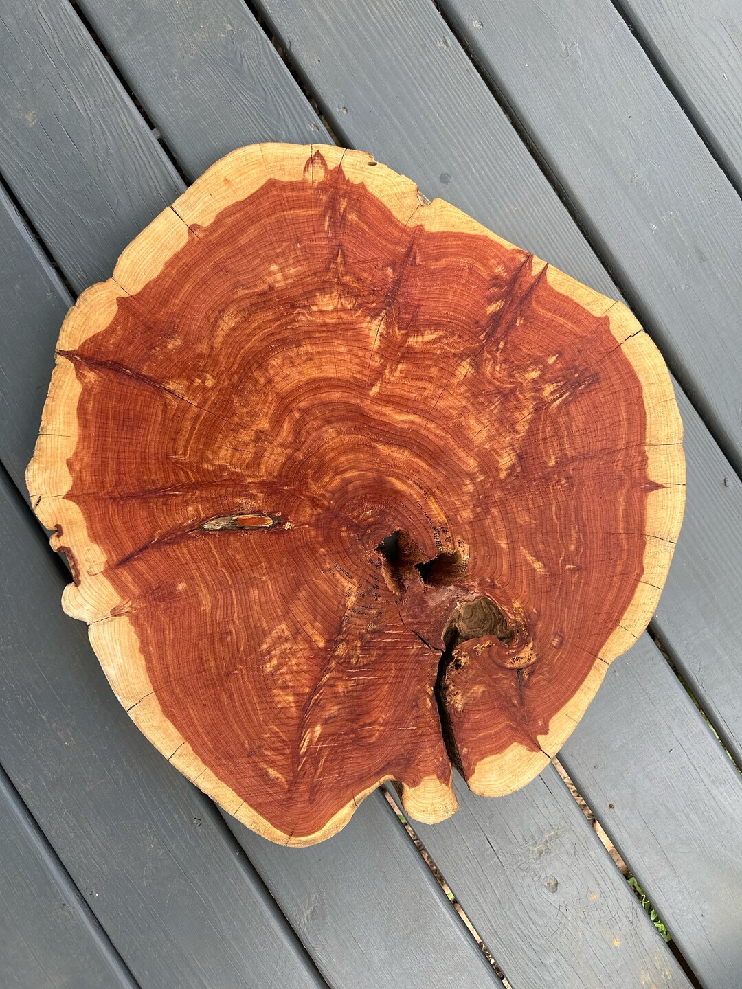 HUGE Chunky Cookie Red Cedar Wood Round Sanded Table DIY 23+” Resin ...