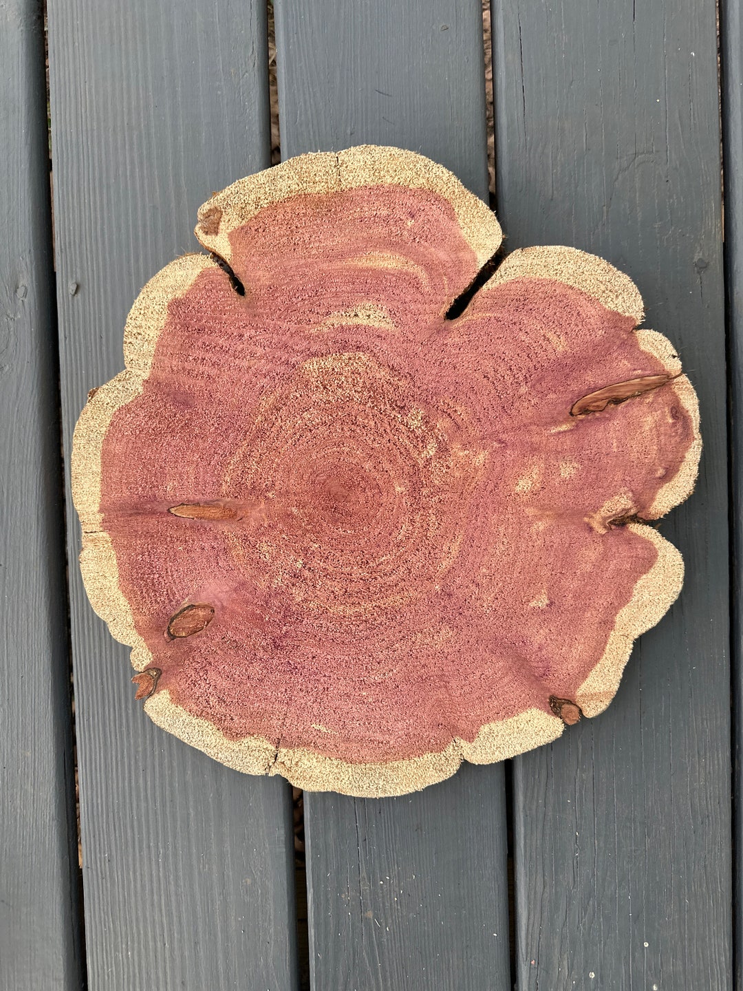 Center Cut Wood Live Edge Slab Round Crosscut Rough Cut DIY Lazy Susan ...