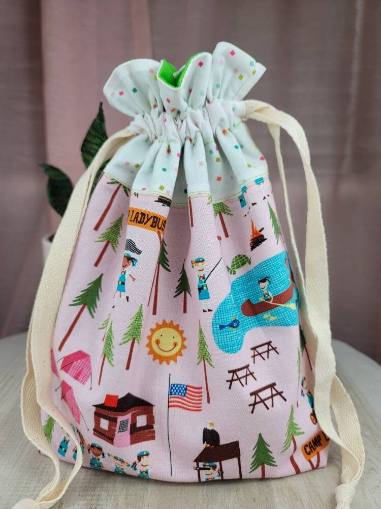 Girl Scout drawstring bag camping gift bag snack bag toy | Etsy